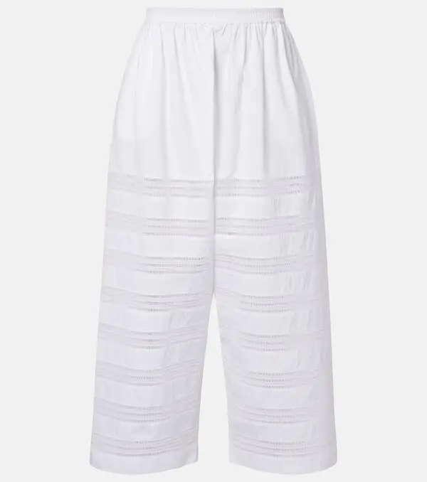 Alaïa Cotton Poplin Wide-leg Culottes - White