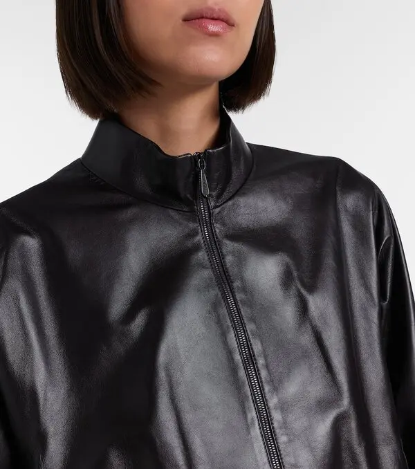 Gucci Leather Bomber Jacket