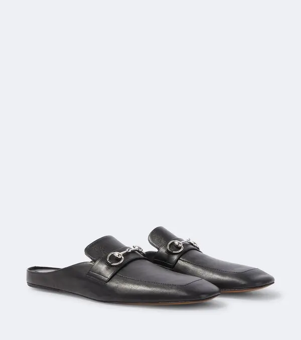 Gucci Ragazzo Horsebit Leather Mules - Black
