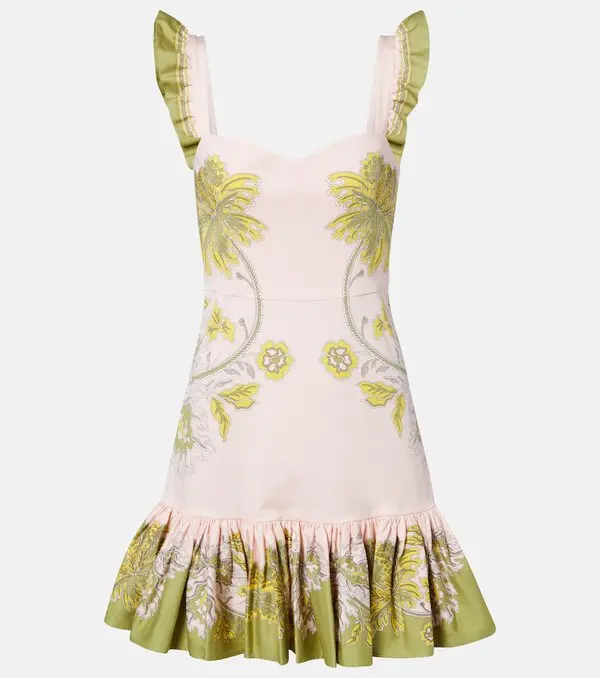 La DoubleJ Gingerbread Printed Cotton-blend Mini Dress