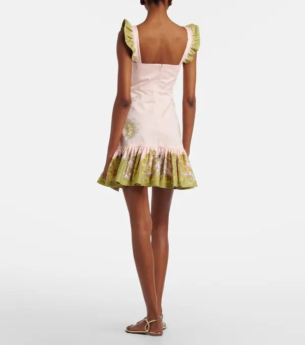La DoubleJ Gingerbread Printed Cotton-blend Mini Dress