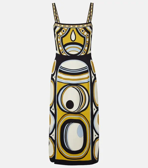 La DoubleJ Buy Me A Martini" Printed Satin Midi Dress - Black