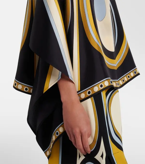 La DoubleJ Printed Silk Twill Foulard Top - Black