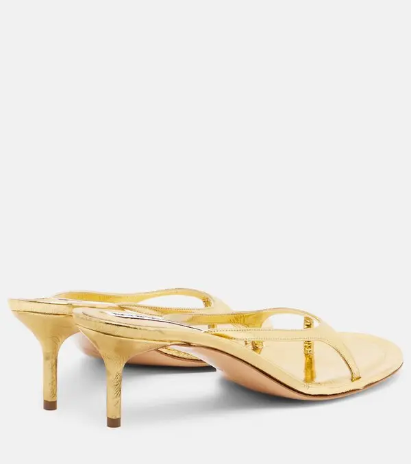 Acne Studios Metallic Leather Thong Sandals - Gold