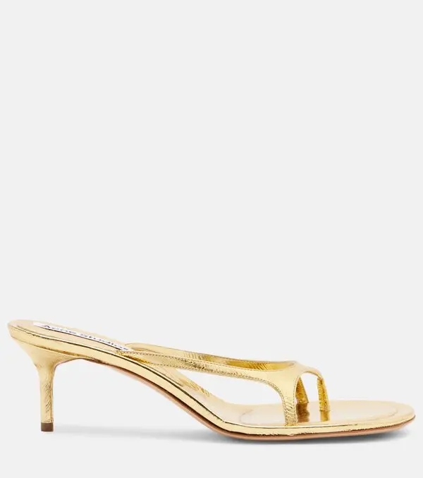 Acne Studios Metallic Leather Thong Sandals - Gold