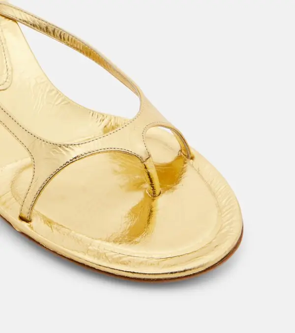 Acne Studios Metallic Leather Thong Sandals - Gold