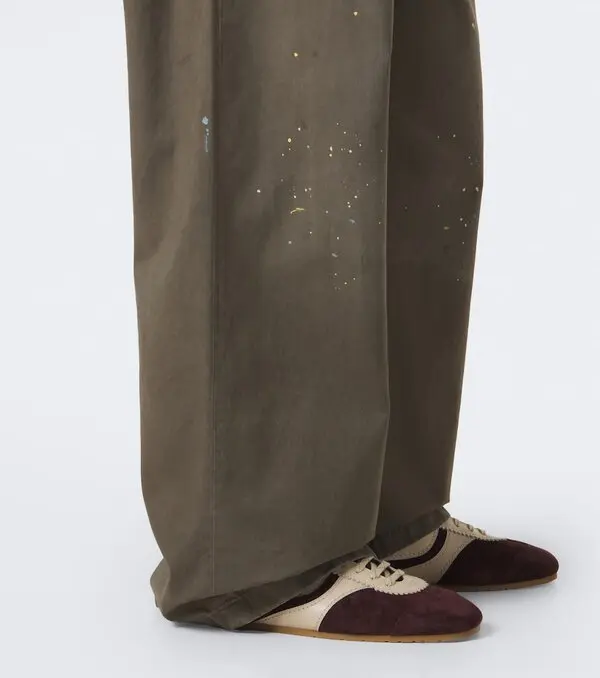 Acne Studios Cotton Twill Wide-leg Pants - Green