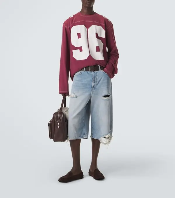 Acne Studios Distressed Denim Bermuda Shorts