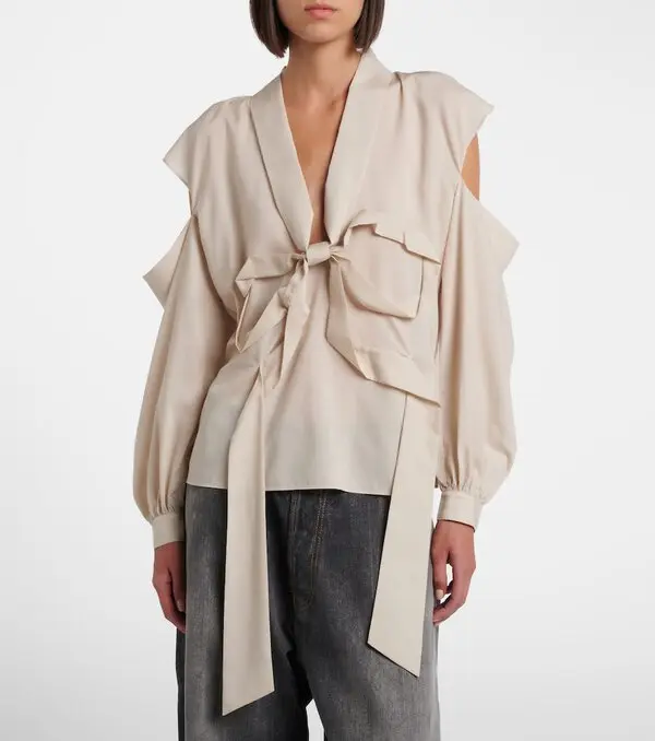 Acne Studios Bow-detail Cutout Blouse