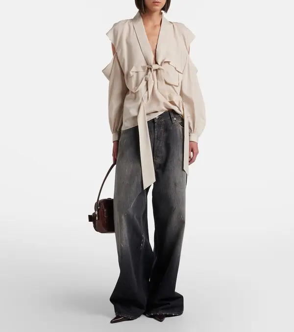 Acne Studios Bow-detail Cutout Blouse