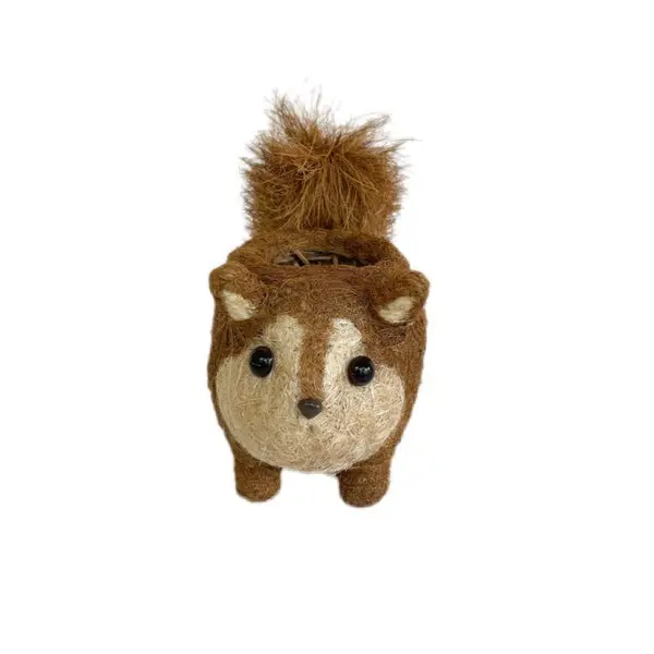 YUMI WEAVES Squirrel Plant Pot And Desk Organiser - Brown