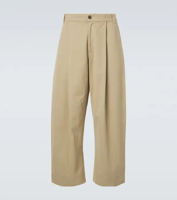 Studio Nicholson Sorte Cotton Wide-leg Pants - Beige