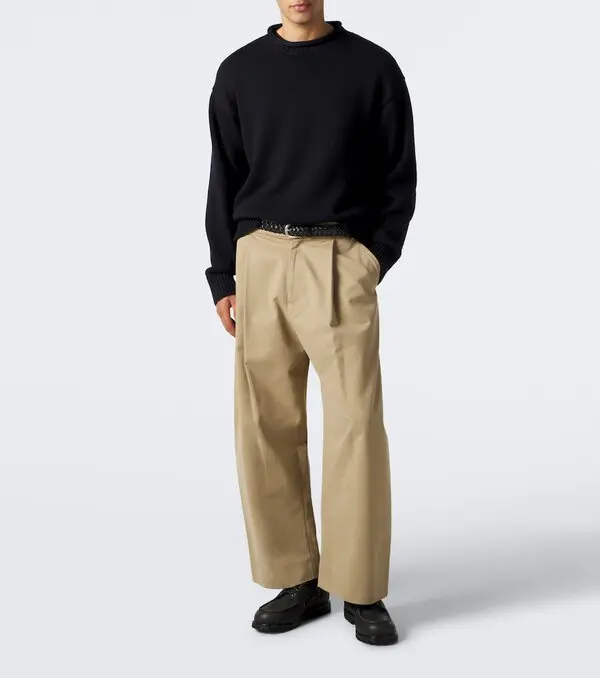Studio Nicholson Sorte Cotton Wide-leg Pants