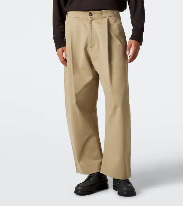 Studio Nicholson Sorte Cotton Wide-leg Pants
