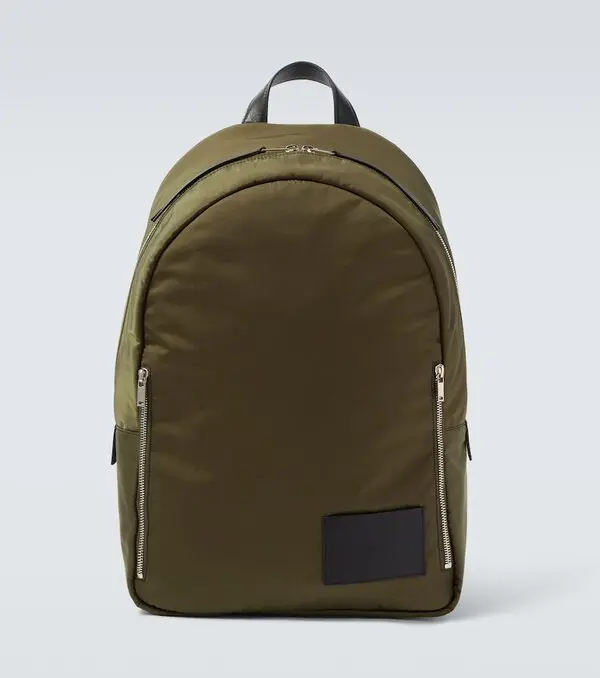 JIL SANDER Leather-trimmed Backpack - Green