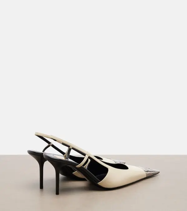 Saint Laurent Jeanne Slingback Pumps - Beige