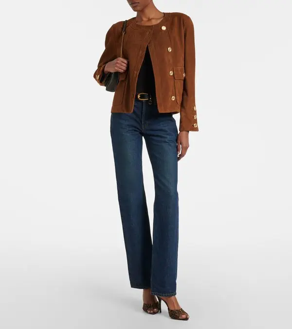 Saint Laurent Babylone Cassandre Grosgrain Mules In Leopard Print - Brown