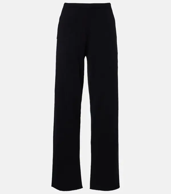 Extreme Cashmere N°320 Rush Cashmere-blend Wide-leg Pants - Black