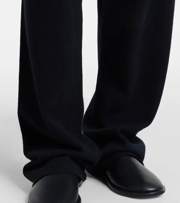 Extreme Cashmere N°320 Rush Cashmere-blend Wide-leg Pants - Black