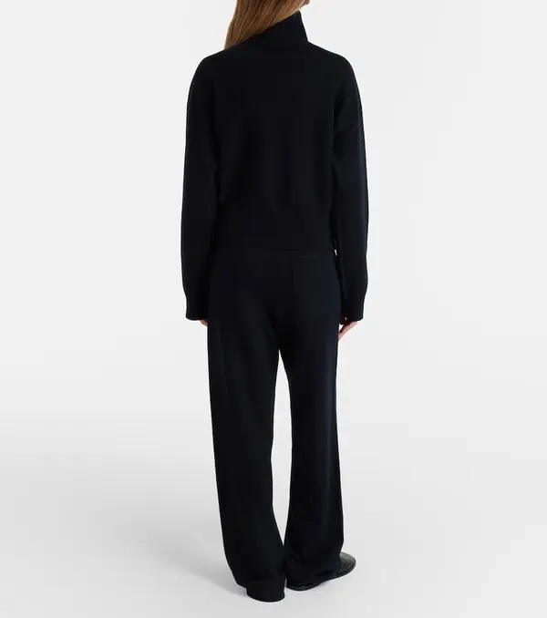 Extreme Cashmere N°320 Rush Cashmere-blend Wide-leg Pants - Black