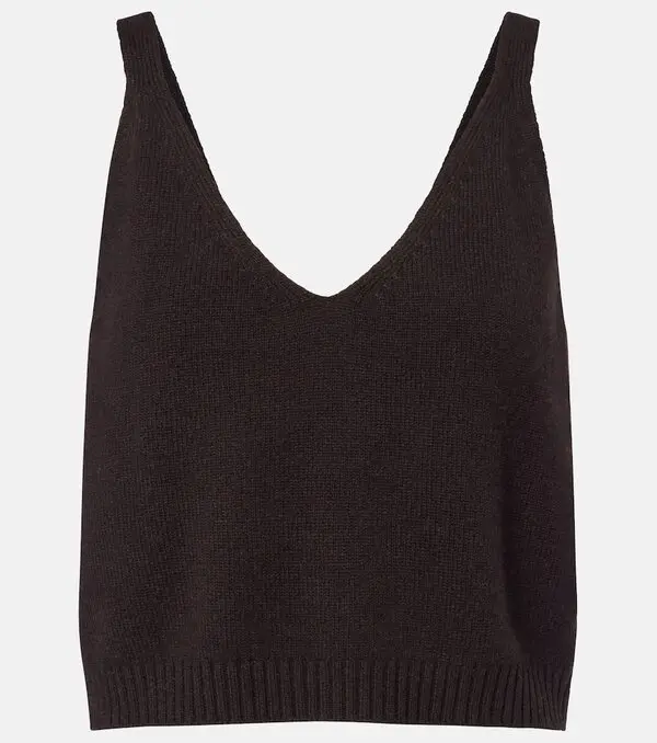 LISA YANG Cashmere Crop Top - Brown