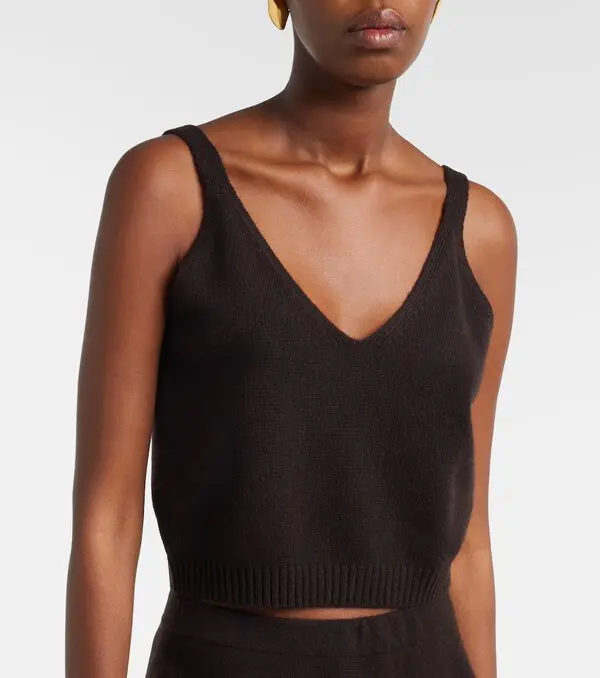 LISA YANG Cashmere Crop Top - Brown