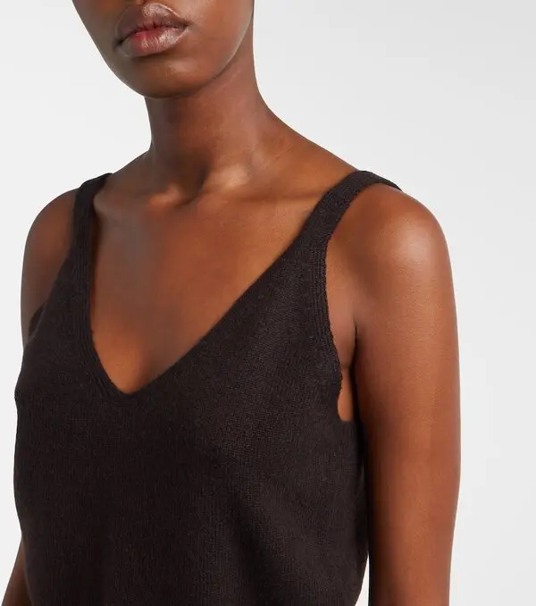 LISA YANG Cashmere Crop Top - Brown