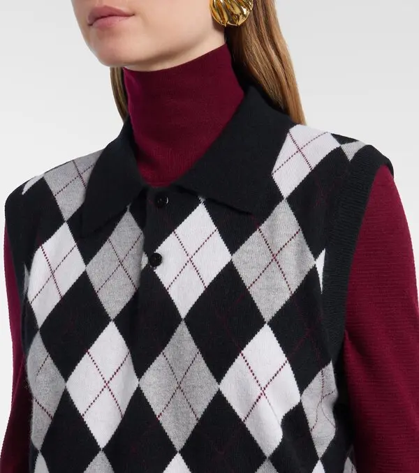 LISA YANG Argyle Cashmere Sweater Vest