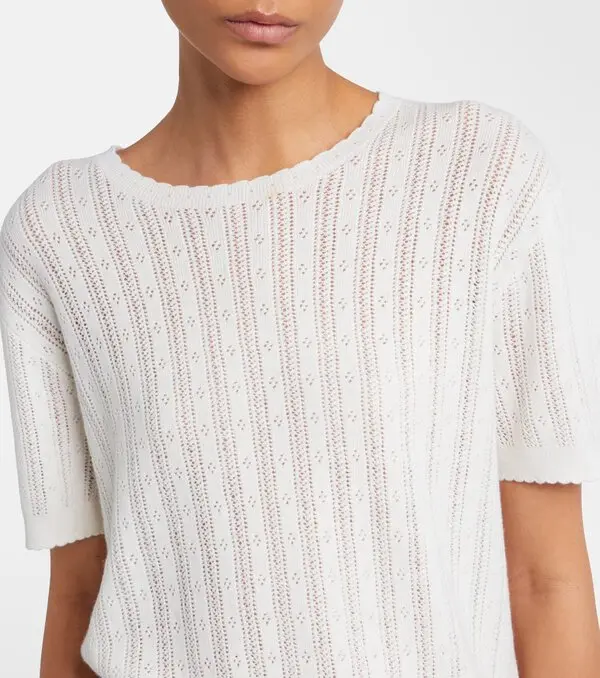 LISA YANG Suyin Pointelle Cotton And Cashmere Sweater