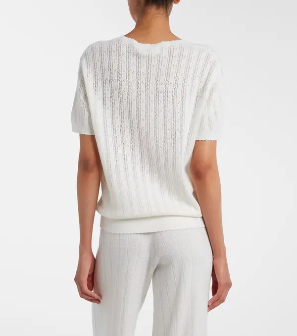 LISA YANG Suyin Pointelle Cotton And Cashmere Sweater