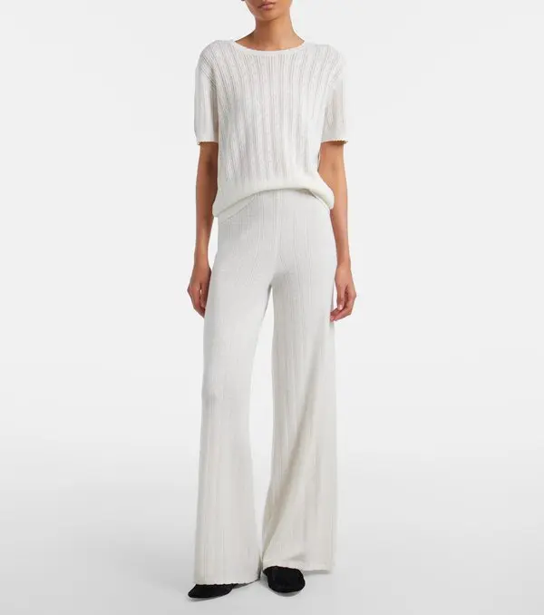 LISA YANG Suyin Pointelle Cotton And Cashmere Sweater