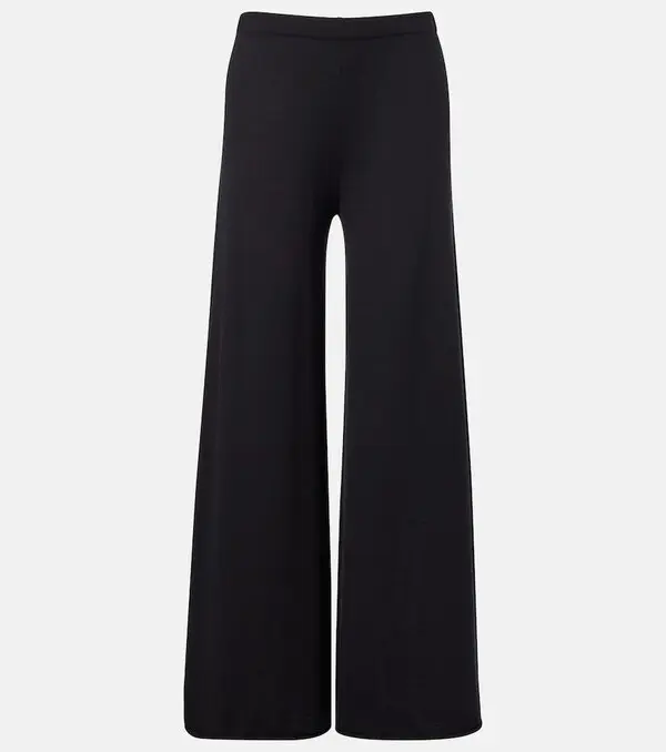 LISA YANG Ainsley Cotton And Cashmere Wide-leg Pants - Black