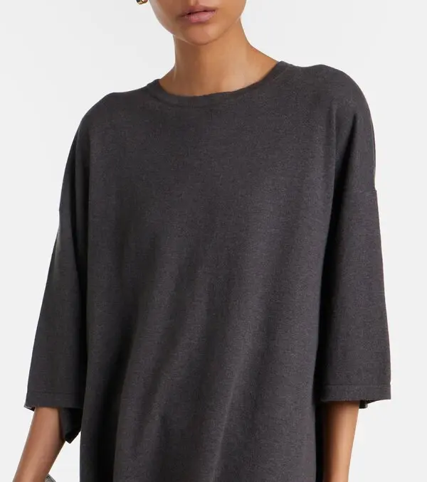 LISA YANG Agnette Cotton And Cashmere Sweater - Brown