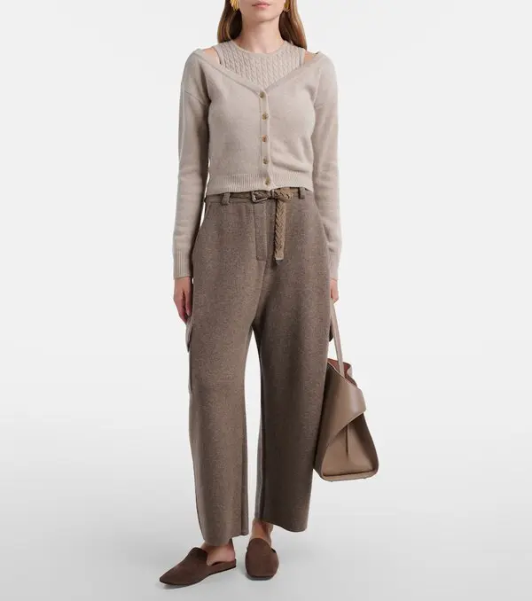 LISA YANG Cashmere V-neck Cardigan - Beige