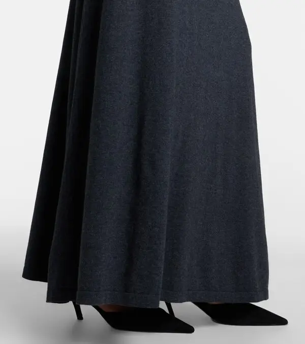 LISA YANG Adrienne Cotton And Cashmere Midi Skirt - Grey