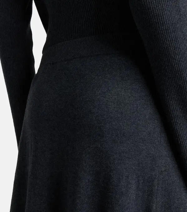 LISA YANG Adrienne Cotton And Cashmere Midi Skirt - Grey