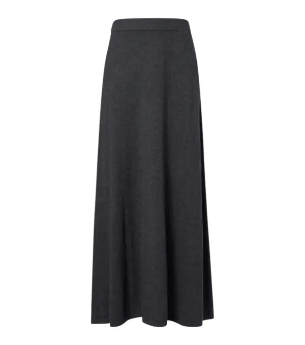 LISA YANG Adrienne Cotton And Cashmere Midi Skirt - Grey
