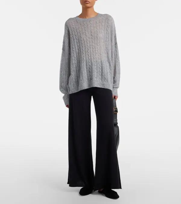 LISA YANG Amabel Cashmere And Silk Blend Sweater - Grey