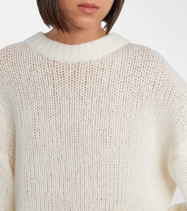 LISA YANG Runi Open-knit Cashmere And Silk Sweater - White