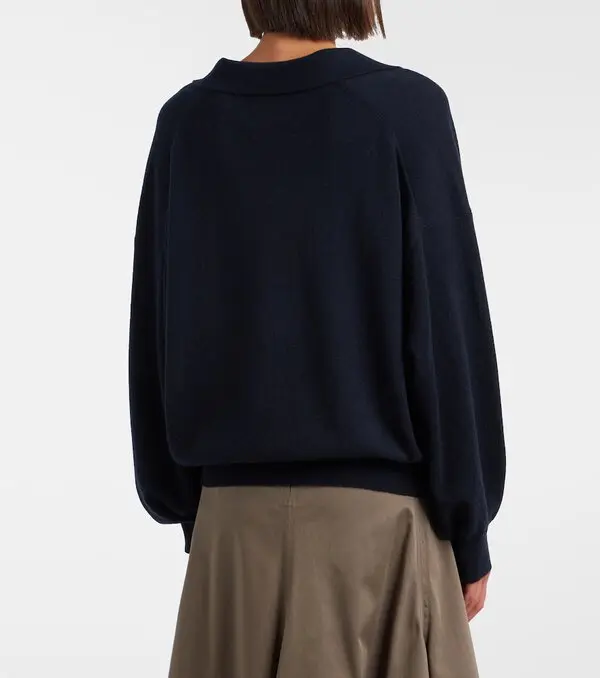 LISA YANG Katriel Cashmere Polo Sweater - Blue