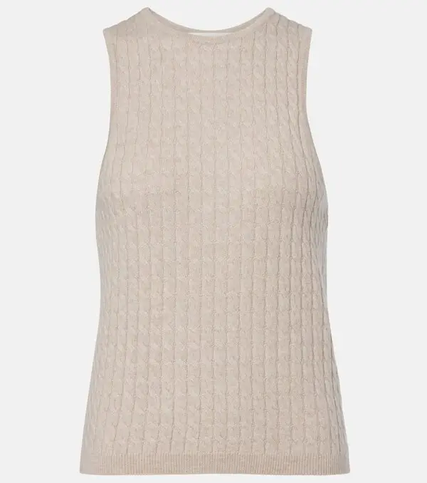 LISA YANG Iora Cable-knit Cashmere Tank Top - Brown