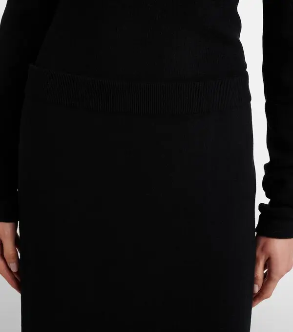 LISA YANG Cotton And Cashmere Maxi Skirt - Black