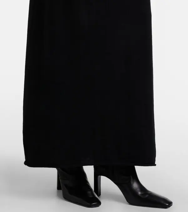 LISA YANG Cotton And Cashmere Maxi Skirt - Black