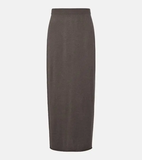 LISA YANG Cotton And Cashmere Maxi Skirt - Brown