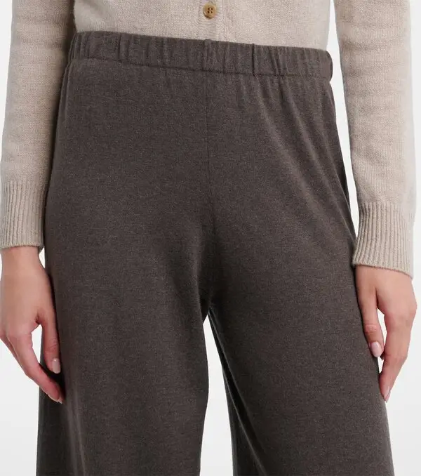 LISA YANG Cotton And Cashmere Wide-leg Pants - Brown