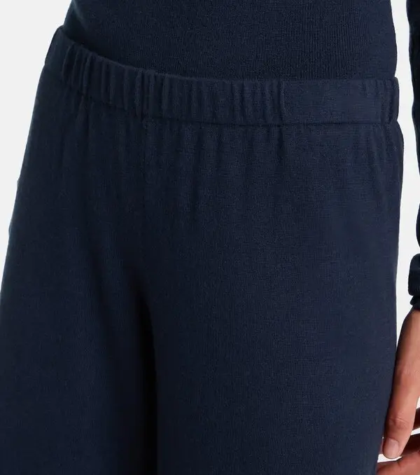 LISA YANG Cotton And Cashmere Wide-leg Pants - Blue