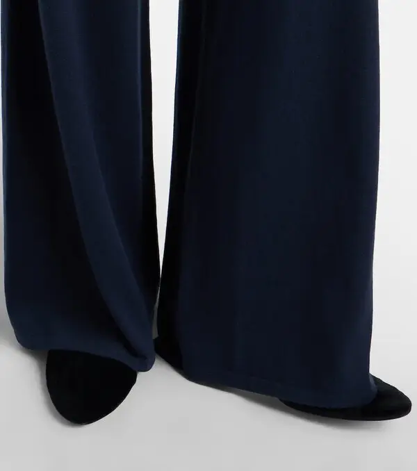 LISA YANG Cotton And Cashmere Wide-leg Pants - Blue