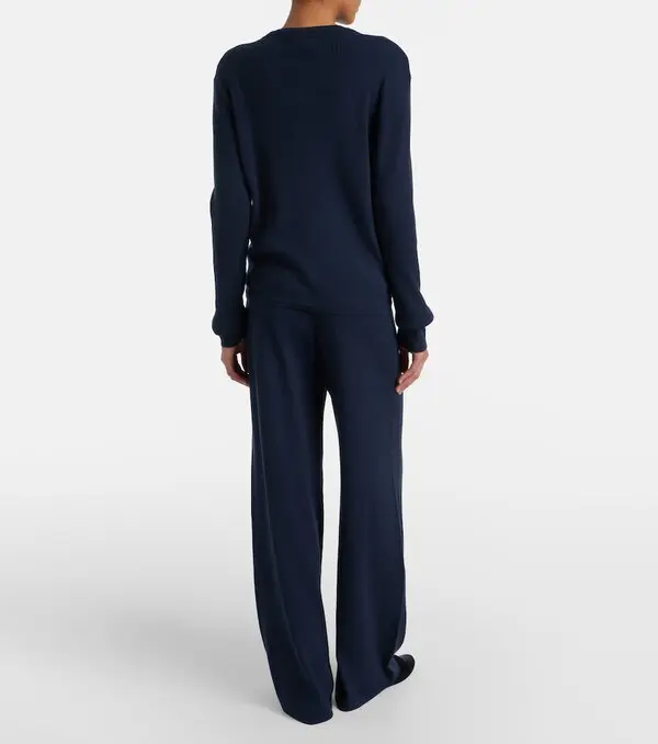 LISA YANG Cotton And Cashmere Wide-leg Pants - Blue