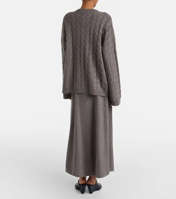 LISA YANG Cashmere Midi Skirt - Grey