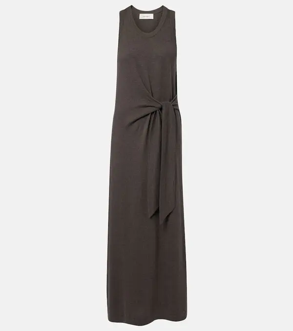 LISA YANG Angeline Cotton And Cashmere Maxi Dress - Brown